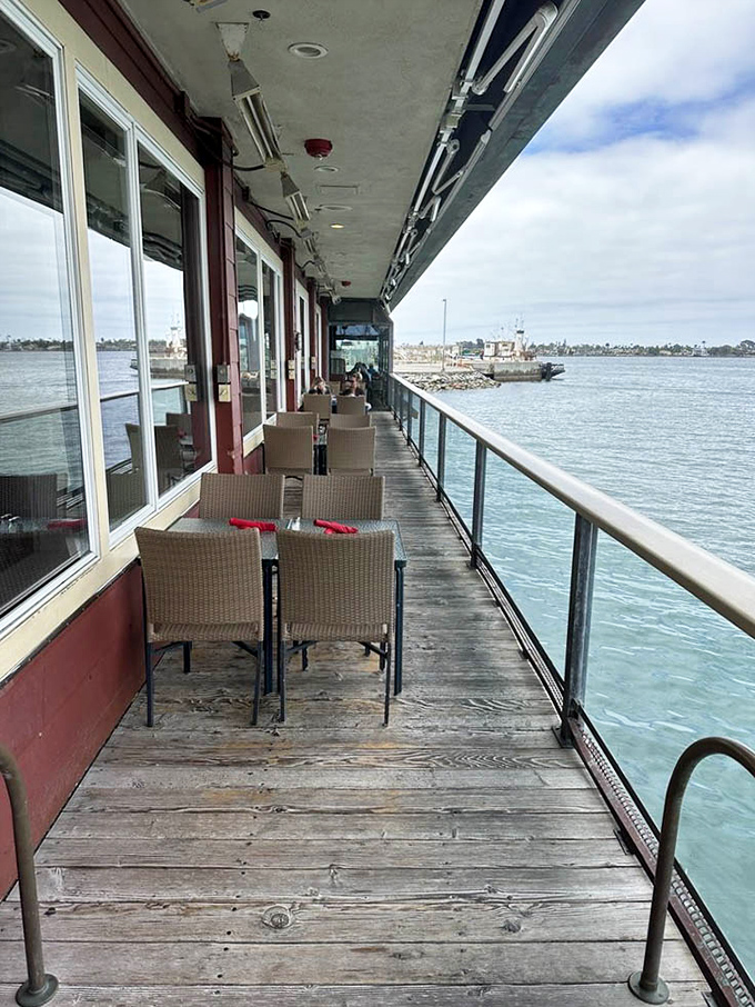 The waterfront deck offers dining with a side of ocean breeze &ndash; where every table comes with million-dollar views that no interior designer could replicate.