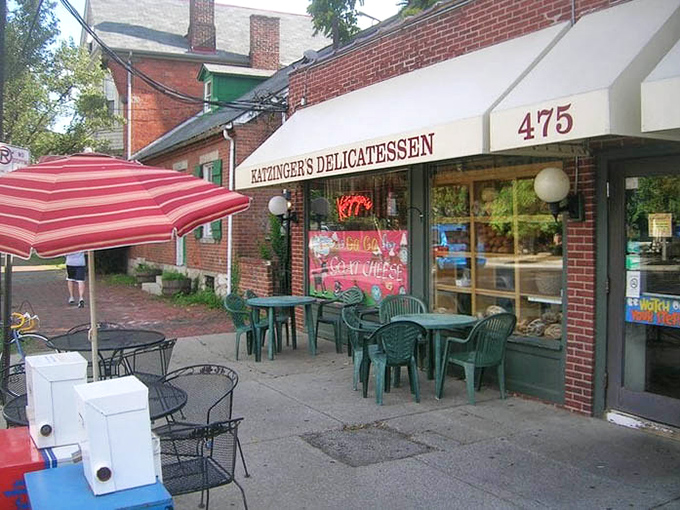 The sidewalk caf&eacute; experience at Katzinger's proves that some of life's greatest pleasures are as simple as sunshine, fresh air, and a legendary sandwich.