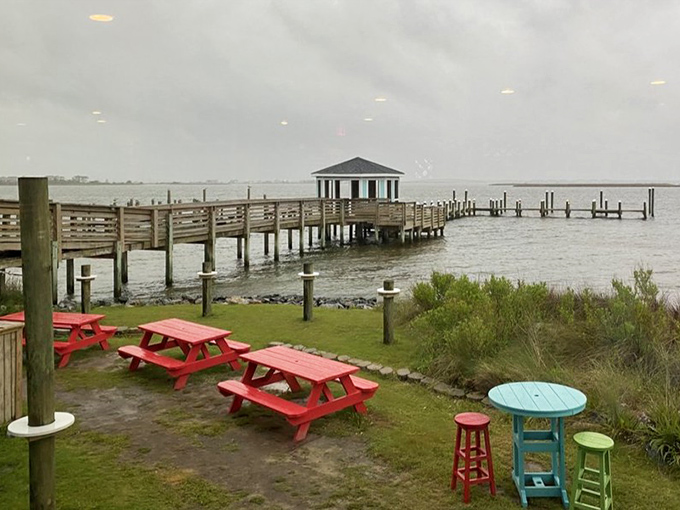 The dock stretches into the sound like an invitation to adventure &ndash; or at least to an excellent meal with a view.