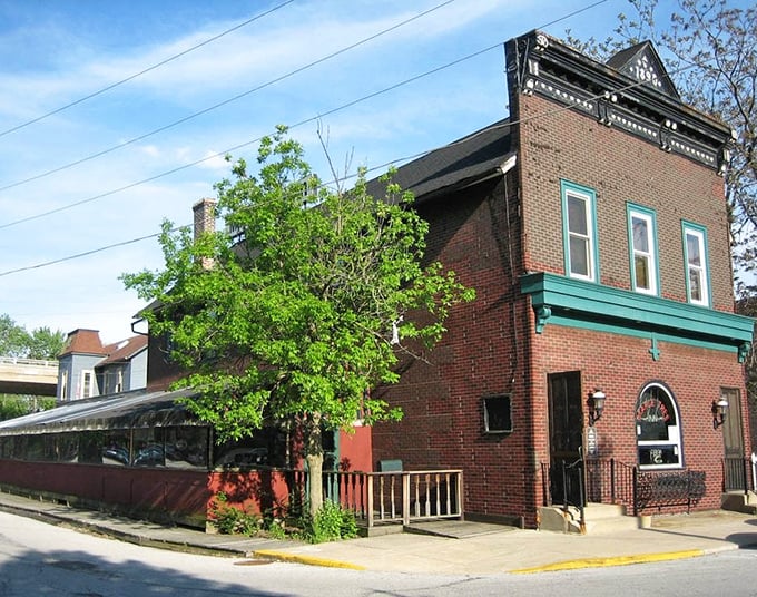 A glimpse of Maple Tree Inn's original location&mdash;the brick building that first introduced Homewood to the flavors of Louisiana.