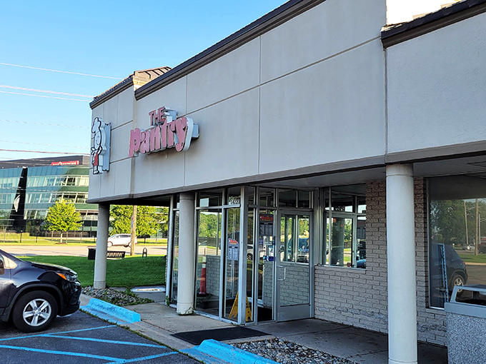 The Pantry's welcoming entrance promises a respite from the outside world and entry into a realm where portion sizes know no bounds.