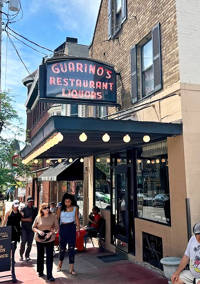 The iconic Guarino's sign has guided hungry Clevelanders and visitors alike to this Little Italy landmark for generations.