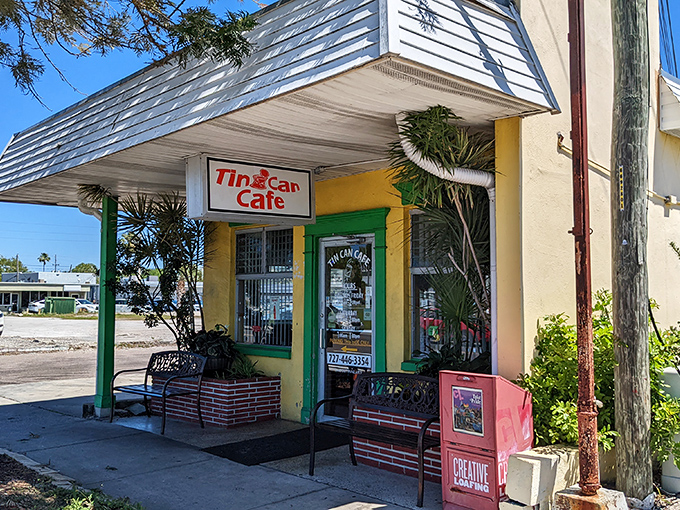 That welcoming entrance says everything about what awaits inside: unpretentious, cheerful, and ready to make your morning significantly better.
