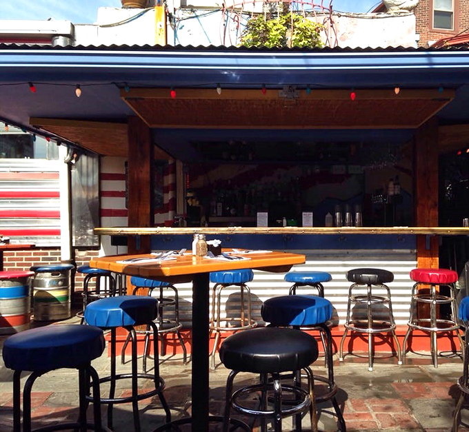 Outdoor seating that strikes the perfect balance between "see and be seen" and "let's settle in for another round"&mdash;summer in Philadelphia, distilled.