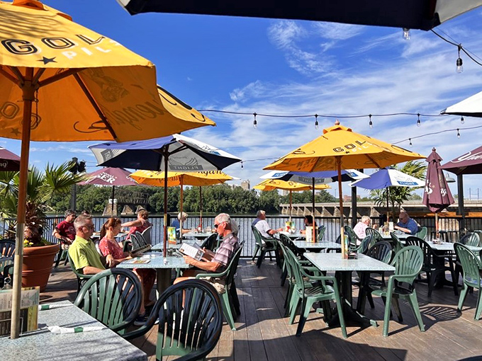 The outdoor deck&mdash;where fresh air, cold drinks, and Pennsylvania sunshine create the perfect trilogy of dining happiness.