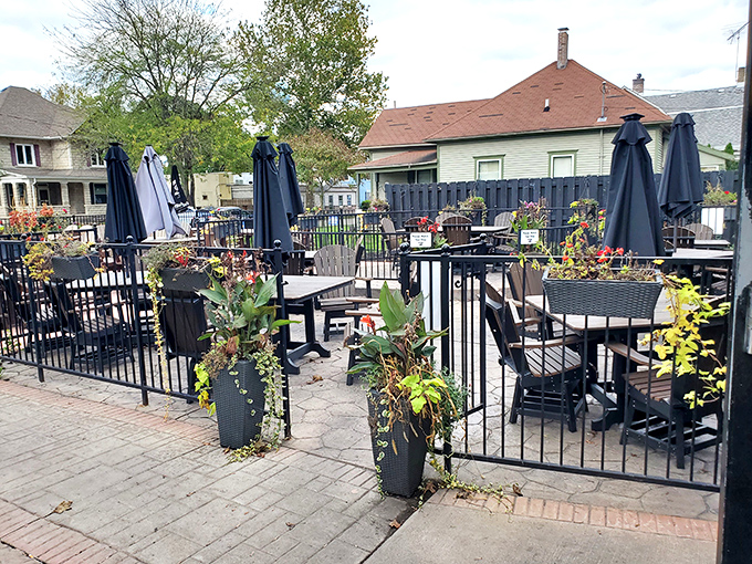 The outdoor patio&mdash;where summer evenings stretch into memory and every meal feels like a special occasion, even on a Tuesday.