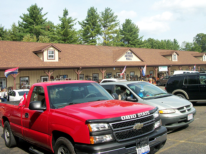 Full parking lot, full hearts! When the cars line up outside Logan Antique Mall, you know there's good hunting to be had inside.