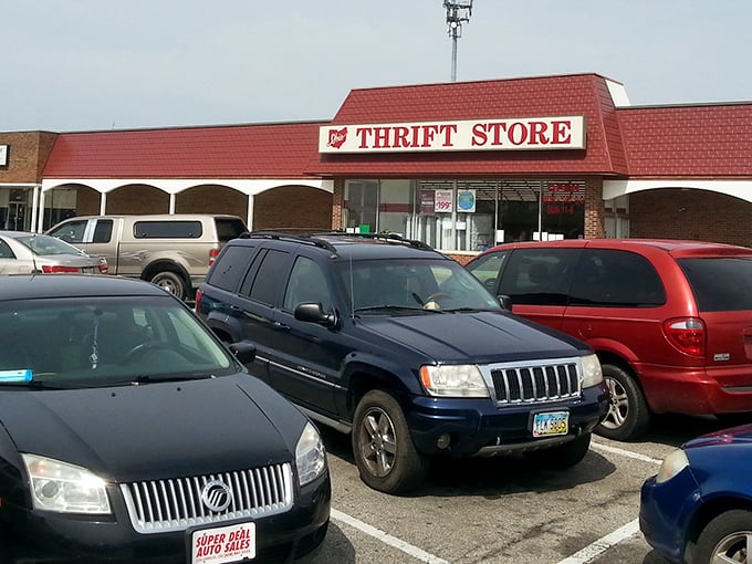 A busy parking lot tells the real story&mdash;locals know this isn't just another thrift store, it's a Columbus shopping institution.