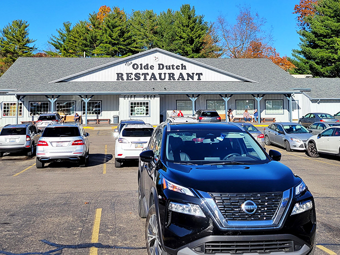 A packed parking lot is the universal sign language for "the food inside is worth waiting for."