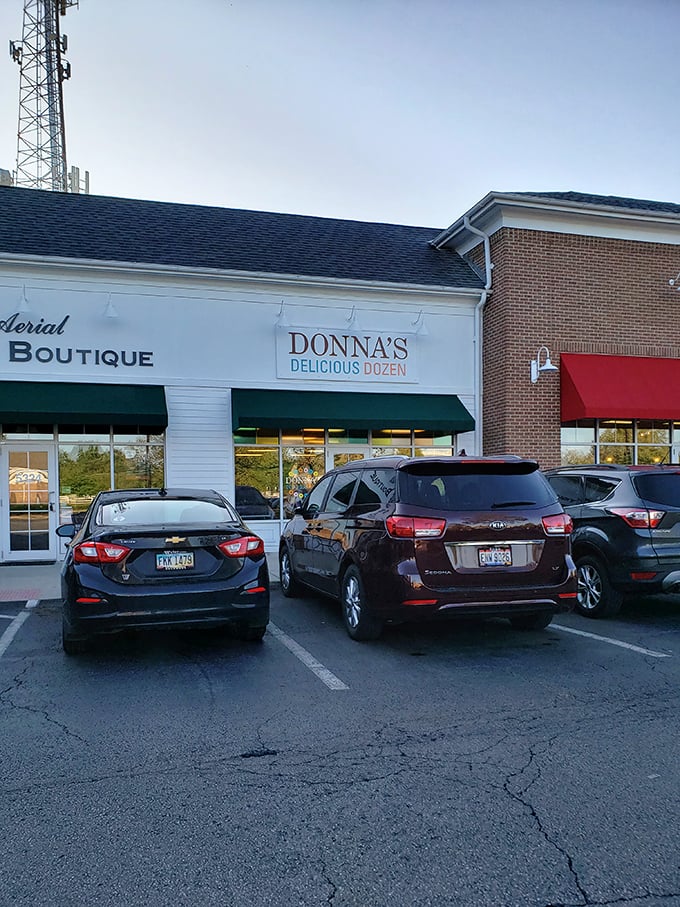 A parking lot that's seen more sugar rushes than a candy factory&mdash;each space a launching pad for donut adventures.