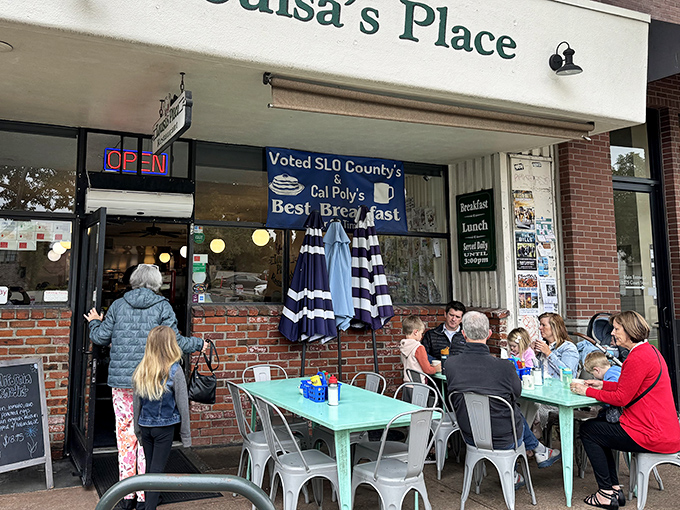 The outdoor seating isn't just practical&mdash;it's prime real estate for people-watching while your breakfast burrito works its mood-enhancing magic.