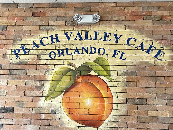 The charming peach mural reminds you that you're in good hands &ndash; a local establishment that takes pride in its namesake and its neighborhood reputation.