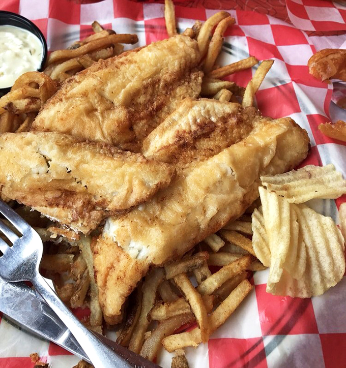 Lake Erie perch, fried to golden perfection, makes you understand why locals guard their fishing spots like national secrets.