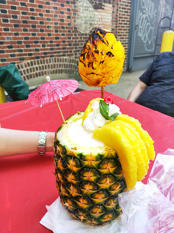 Dessert innovation, deli-style! A hollowed pineapple becomes both vessel and ingredient in this tropical treat that screams summer in Philadelphia.