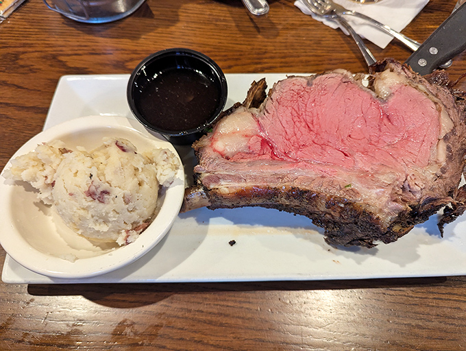 Prime rib that's exactly medium-rare &ndash; the Goldilocks of doneness that makes you wonder why you ever considered ordering seafood instead.