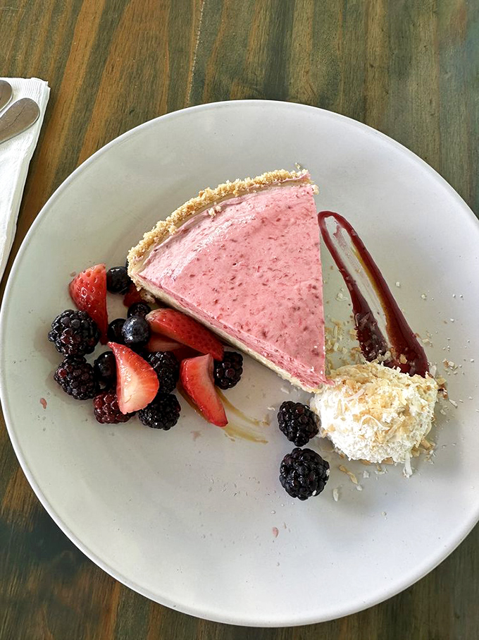 The Raspberry Key Lime Pie delivers Florida's signature dessert with a berry twist. A sweet-tart finale that demands an encore.