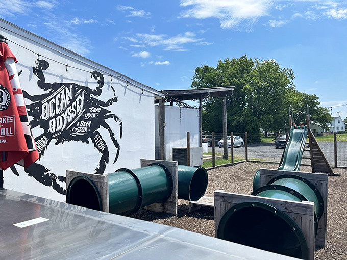 Even kids get in on the fun with a playground featuring a crab-themed slide &ndash; because it's never too early to foster an appreciation for Maryland's seafood culture.