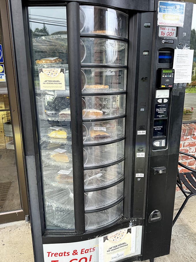 The "after hours" pie vending machine that proves someone truly understands emergency dessert situations. Midnight pie cravings, officially solved.