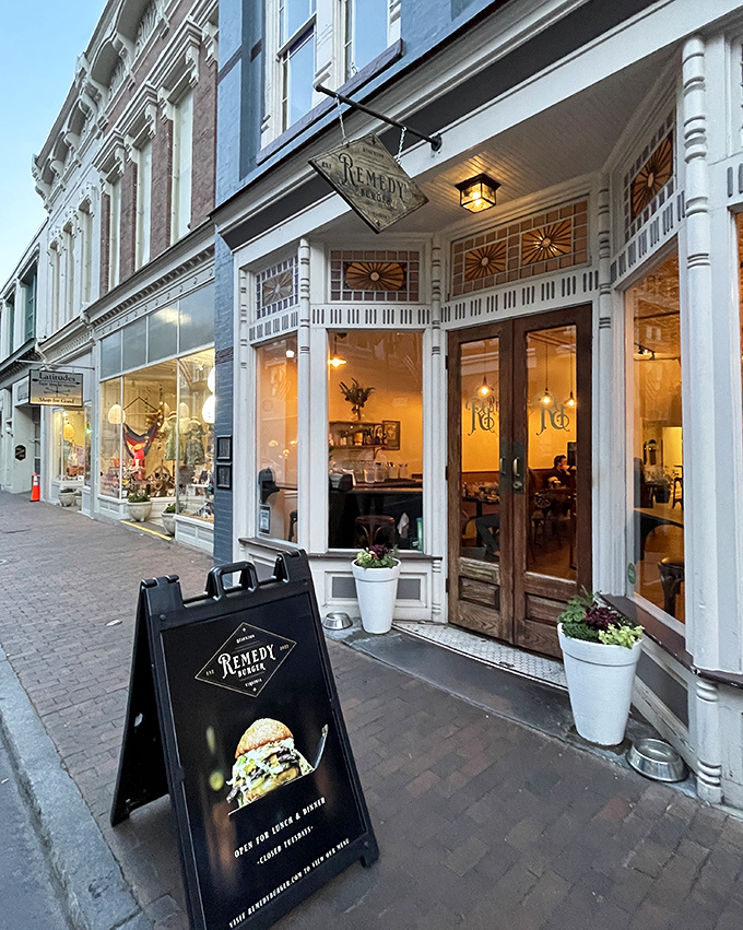 Remedy Burger's inviting entrance suggests that sometimes the best medicine comes between two buns.