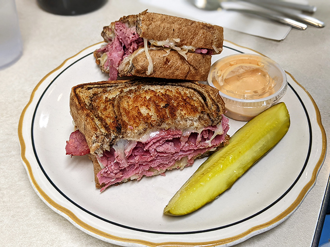 The Reuben here doesn't mess around &ndash; it's a masterclass in how corned beef should behave between bread.