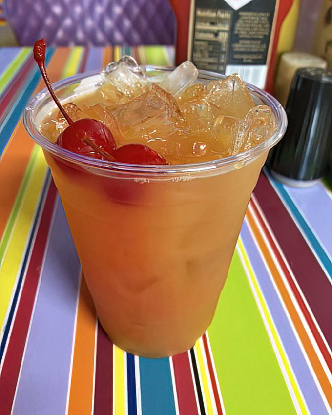 A sweet tea that's practically mandatory in Florida &ndash; amber liquid sunshine topped with cherries that's worth the brain freeze risk.