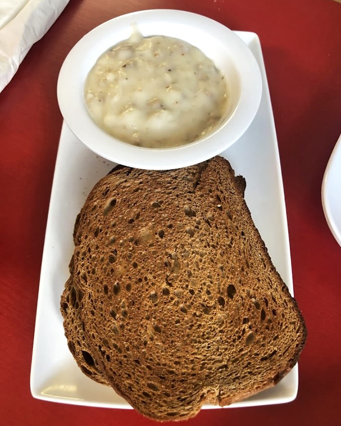 Sometimes the simplest things are the most satisfying &ndash; hearty rye toast alongside creamy homemade gravy proves less can be more.