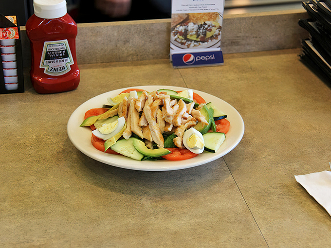 A salad that proves healthy eating doesn't have to be punishment&mdash;fresh ingredients arranged with care rather than pretension.