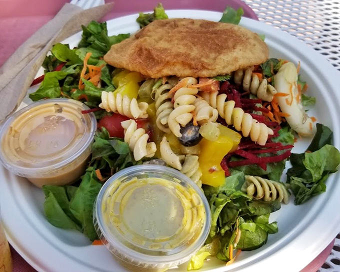 This isn't just a salad&mdash;it's a celebration on a plate. Those dressing containers hold the secret weapons that transform simple greens into memorable meals.