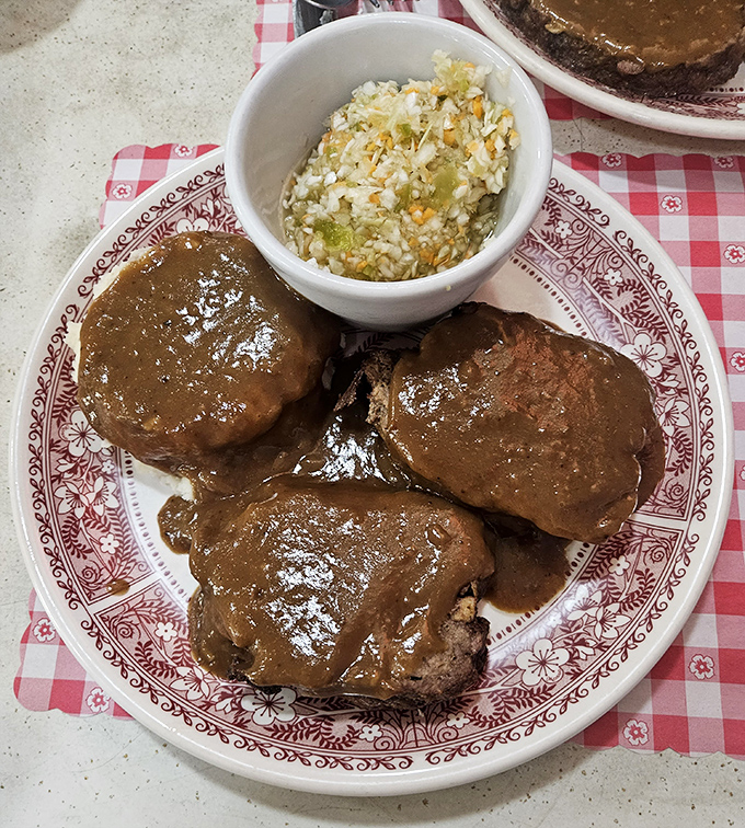 Salisbury steak swimming in gravy isn't diet food&mdash;it's the kind of meal that makes you want to hug the cook and take a nap.