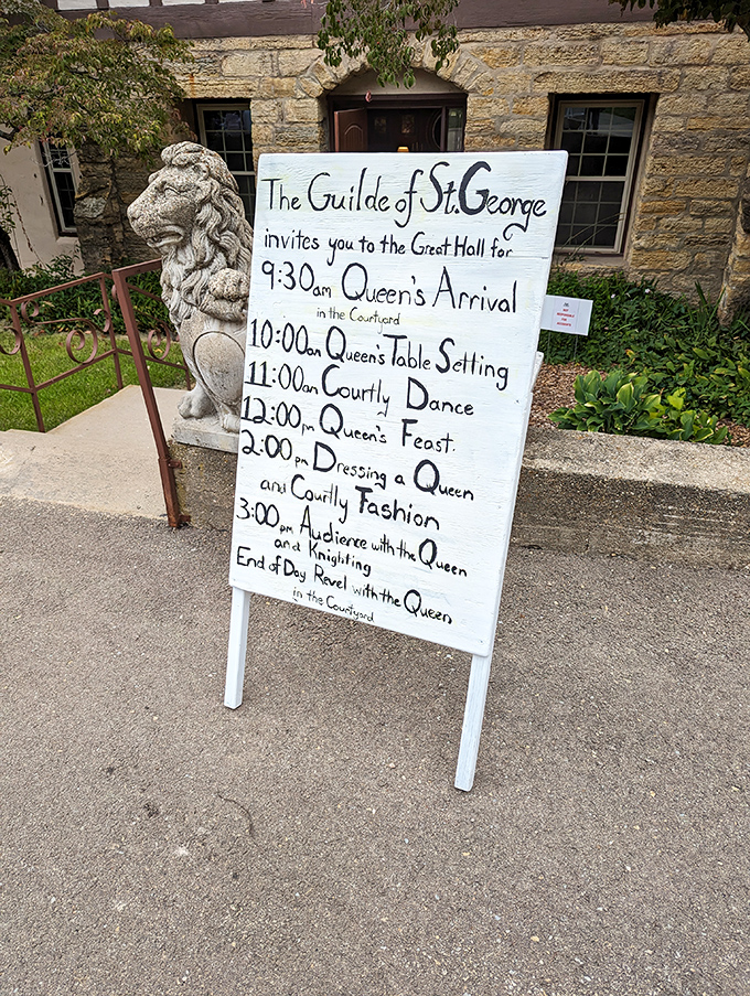 The Guild of St. George's event schedule promises a full day of royal entertainment, proving that medieval merriment is alive and well in Oregon, Illinois.
