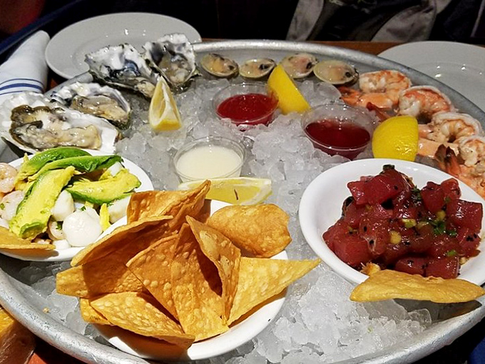 The seafood platter that makes you wonder if you should have brought more friends—or if sharing is really necessary.