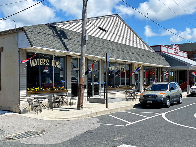 Water's Edge Caf&eacute; exemplifies Crisfield's small business spirit&mdash;where sidewalk seating means watching the town parade by while enjoying seafood that traveled mere yards from boat to plate.