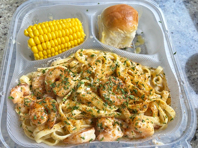 Shrimp alfredo demonstrates that Italian-inspired dishes can find perfect harmony with fresh Gulf Coast flavors.