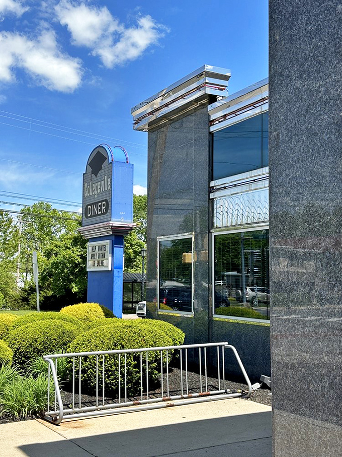 The iconic blue sign stands sentinel along Route 29, a beacon of hope for the hungry and a landmark for those in the know.