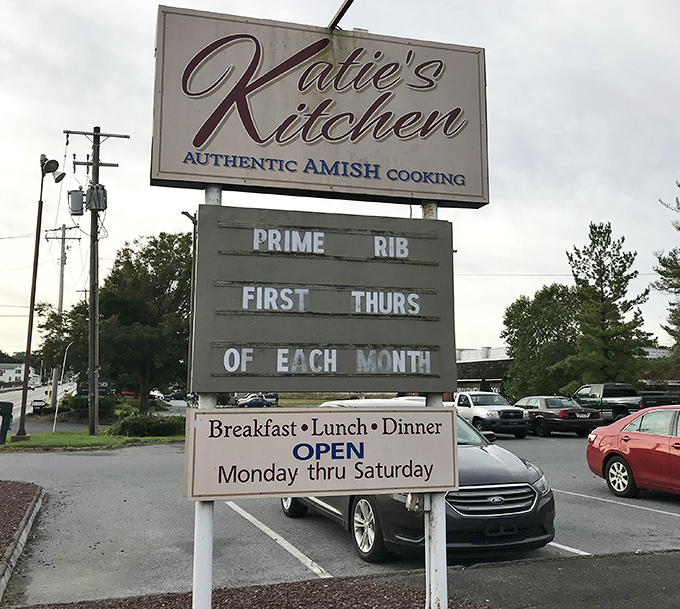 The sign promises Prime Rib on the first Thursday of each month &ndash; a date worth marking on your calendar with permanent ink and possibly a star sticker.