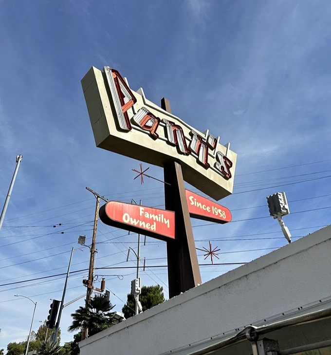 Not just a sign&mdash;a beacon of breakfast hope rising against the Los Angeles sky. Some landmarks don't need a historical plaque to be iconic.