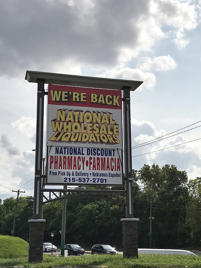 "We're back" indeed&mdash;the sign that promises retail adventure awaits. Like a beacon calling to savvy shoppers everywhere.