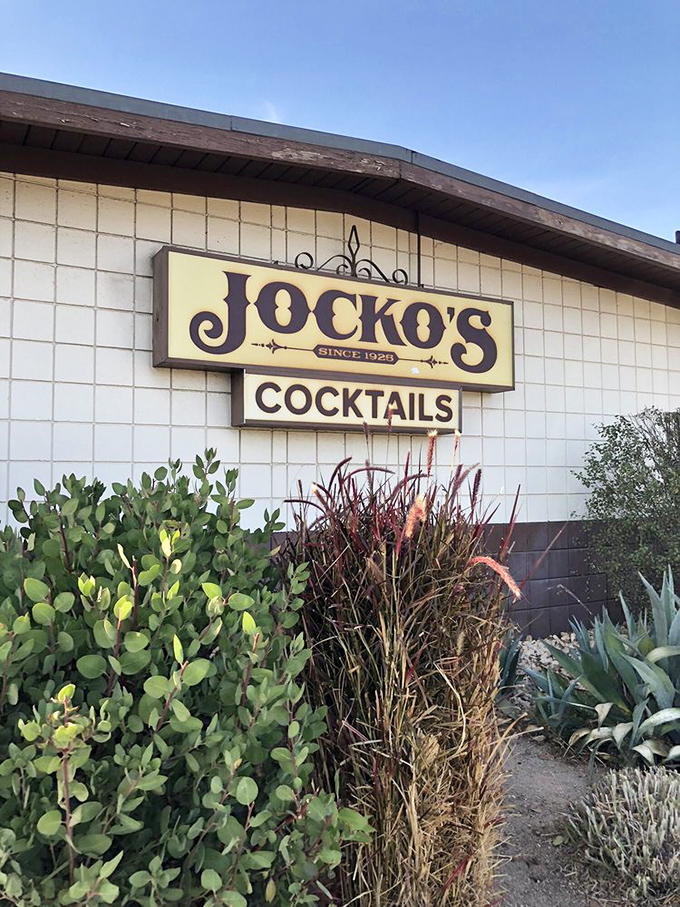 The cocktail sign promises liquid companions for your meat adventure. Like the steaks, they're straightforward and get the job done right.