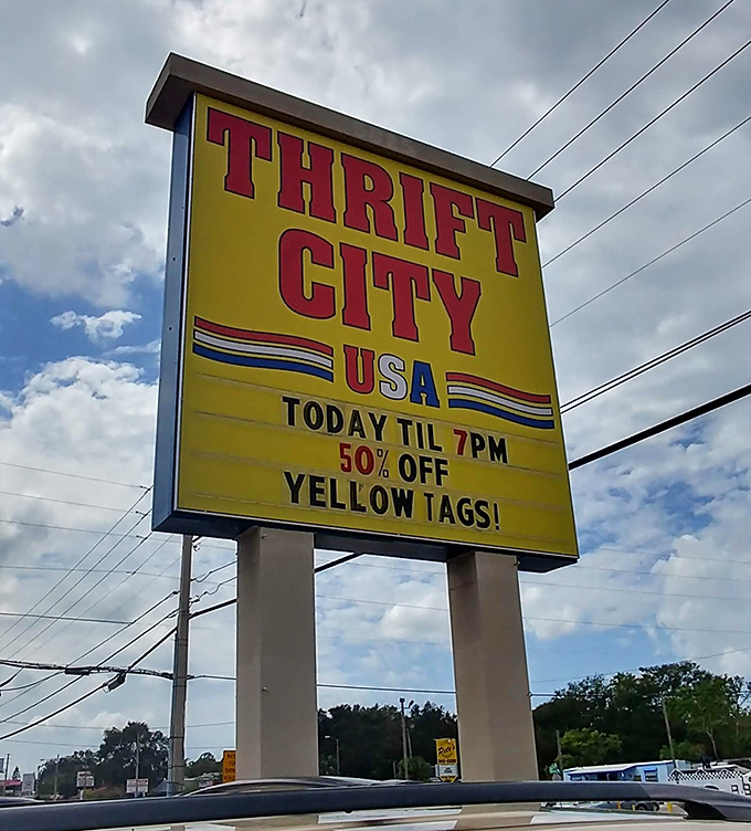 The beacon that calls to bargain hunters like a lighthouse, except instead of rocks, you're avoiding retail prices.