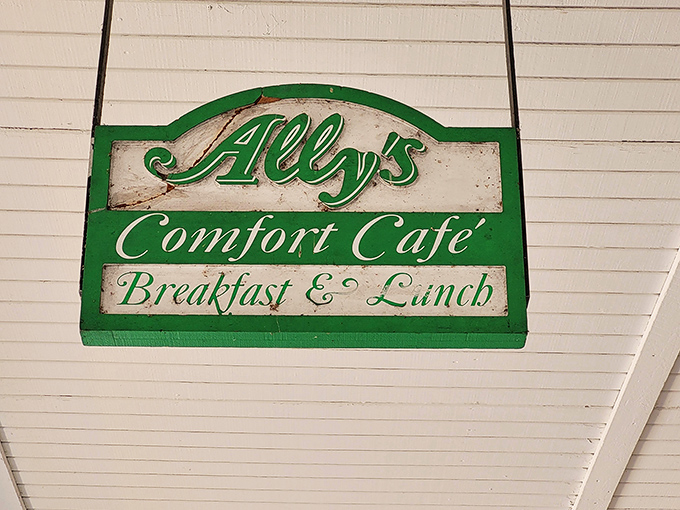 The sign says it all—"Comfort Cafe" isn't just a name, it's a mission statement hanging proudly above the entrance, promising exactly what awaits inside.