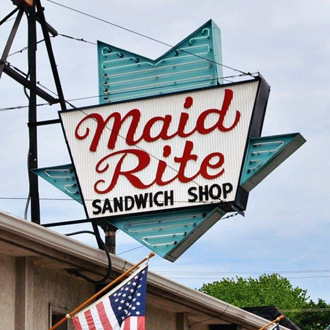 That neon-trimmed arrow sign has guided hungry travelers for generations. Like a North Star for those seeking loose meat sandwich nirvana.