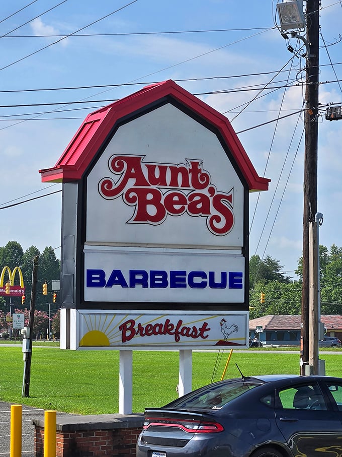 That distinctive barn-shaped sign stands tall &ndash; a barbecue lighthouse guiding hungry travelers home to flavor country.