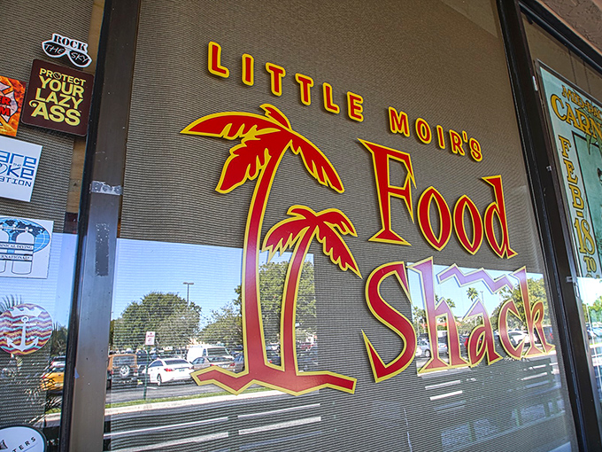The iconic sign promises exactly what awaits inside: a little slice of Florida food paradise with palm trees included.
