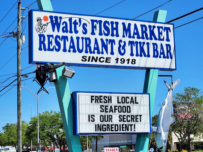 The sign says it all &ndash; since 1918, with a motto that cuts through marketing fluff. Fresh local seafood isn't just an ingredient; it's their religion.