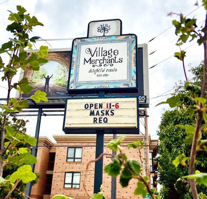 The sign announces more than hours &ndash; it promises an adventure in secondhand shopping that's quintessentially Portland.