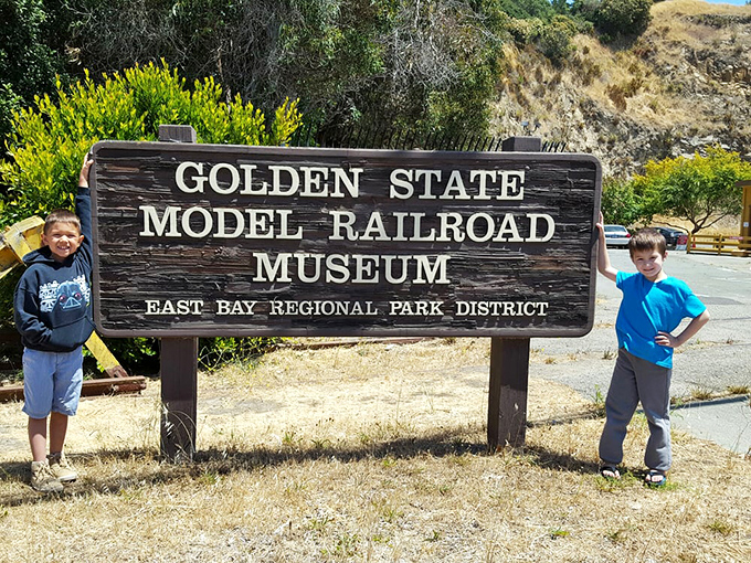 The official welcome sign marks the entrance to California's most delightfully obsessive labor of love.