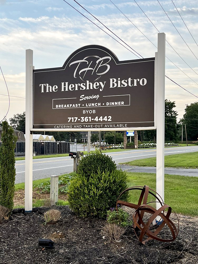 The roadside sign stands like a beacon of hope for hungry travelers. That "BYOB" notice isn't just information—it's an invitation to customize your celebration.