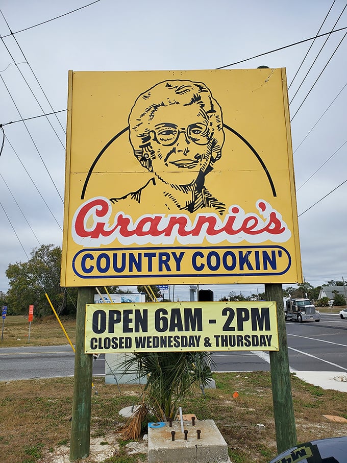 Grannie's iconic sign promises country cookin' from 6am-2pm. Like all great relationships, this one requires commitment&mdash;they're closed Wednesdays and Thursdays.