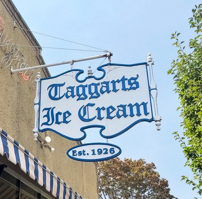 The vintage sign hanging proudly since 1926&mdash;a blue and white promise that some traditions are worth preserving in an ever-changing world.