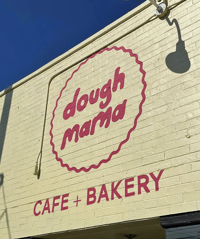 The logo against cream-colored brick isn't just signage&mdash;it's a beacon of hope for the hungry and dessert-deprived.